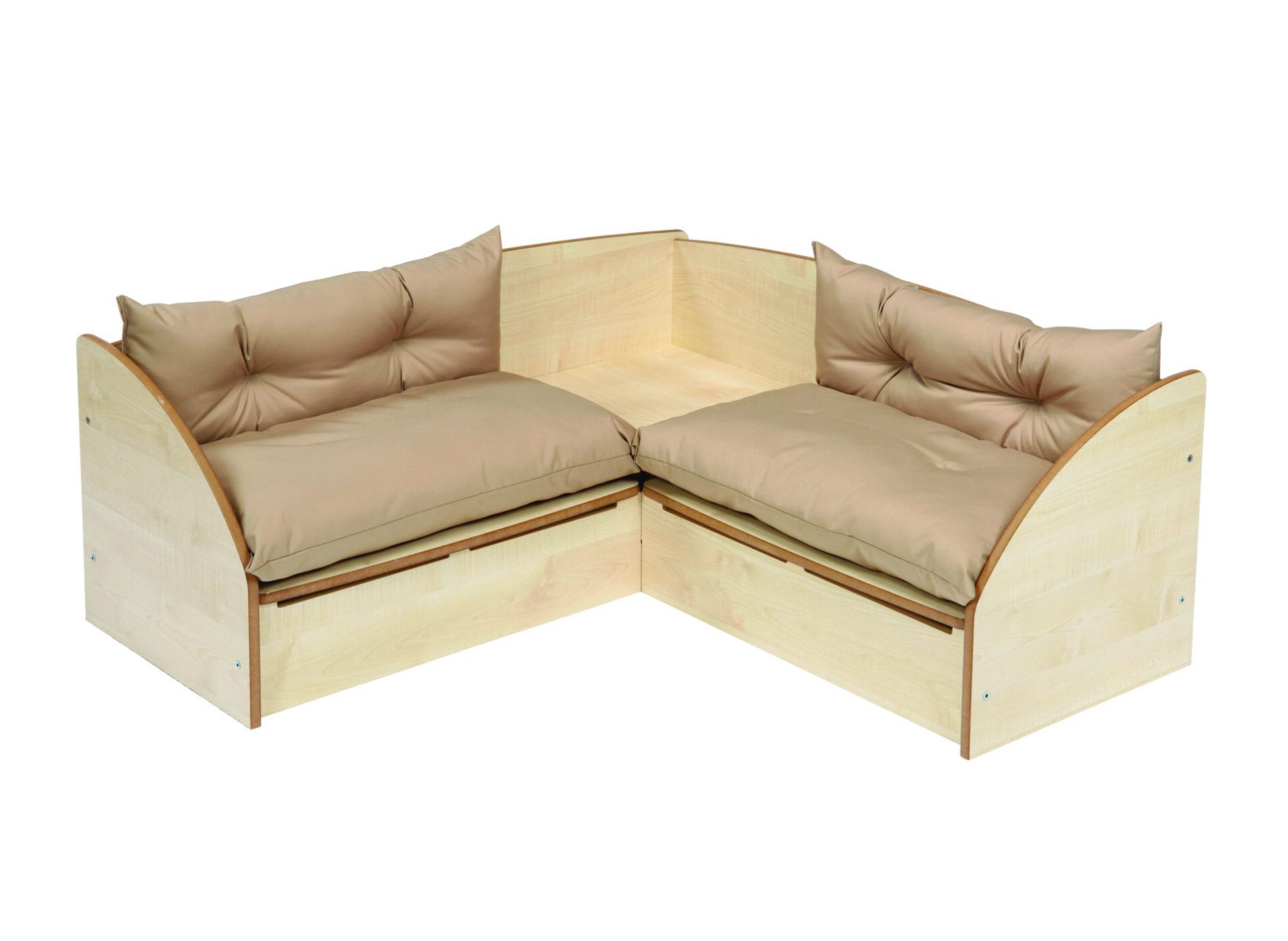Corner Seating Unit with Tan Cushions - Twoey