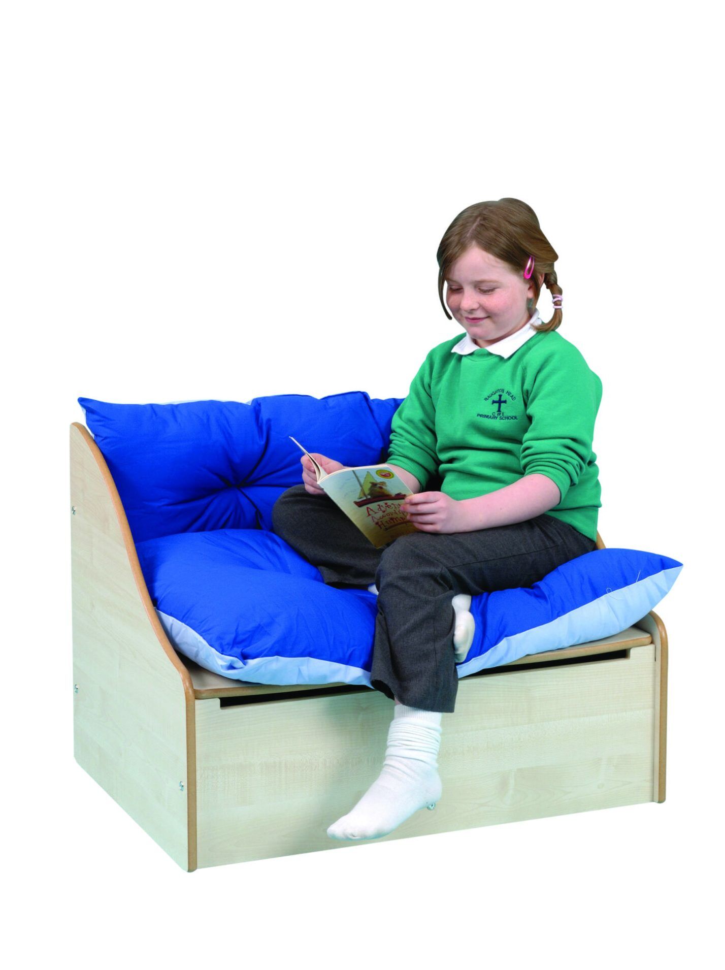 Junior Reading Corner Sofa with Blue Cushion - Twoey